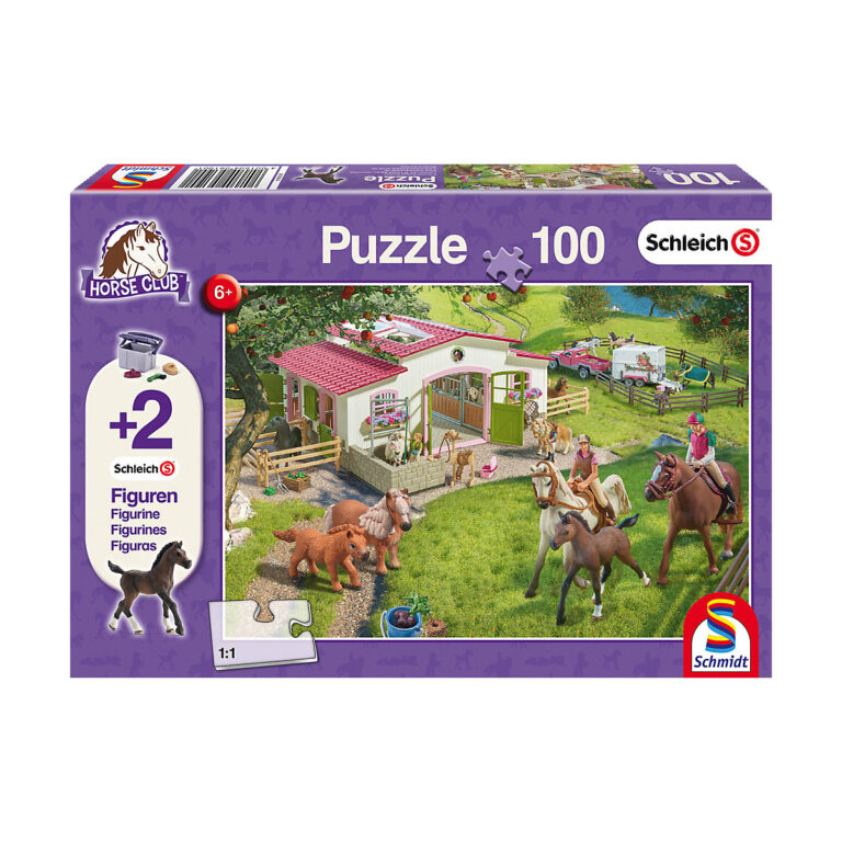 Schmidt Spiele Schleich, Ausritt ins Grüne (Kinderpuzzle) + 2 Figuren ...